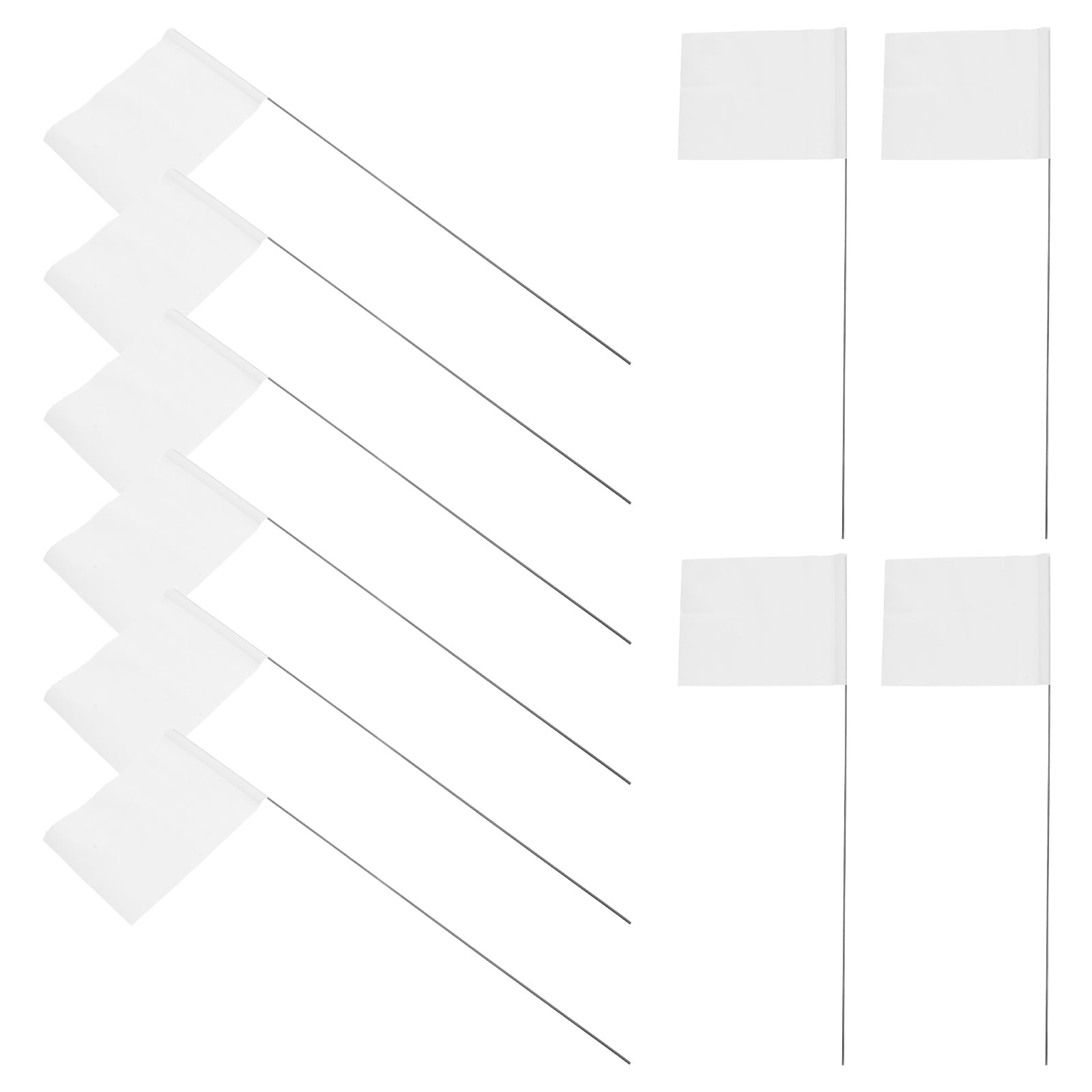 Masteelf 24pcs White PVC Marking Flags with 15 inch Stainless Steel ...