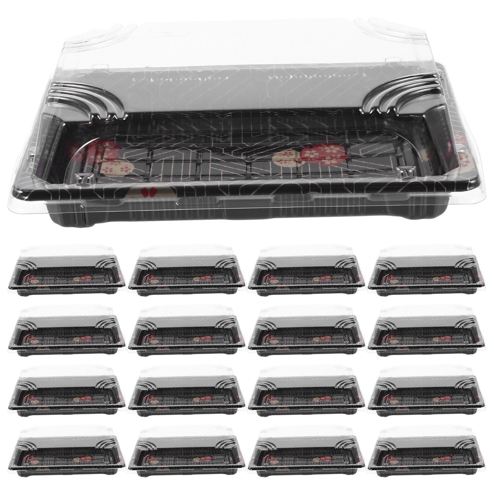 Masteelf 25 Count Reusable Sushi Container with Lid Assorted Color PET ...