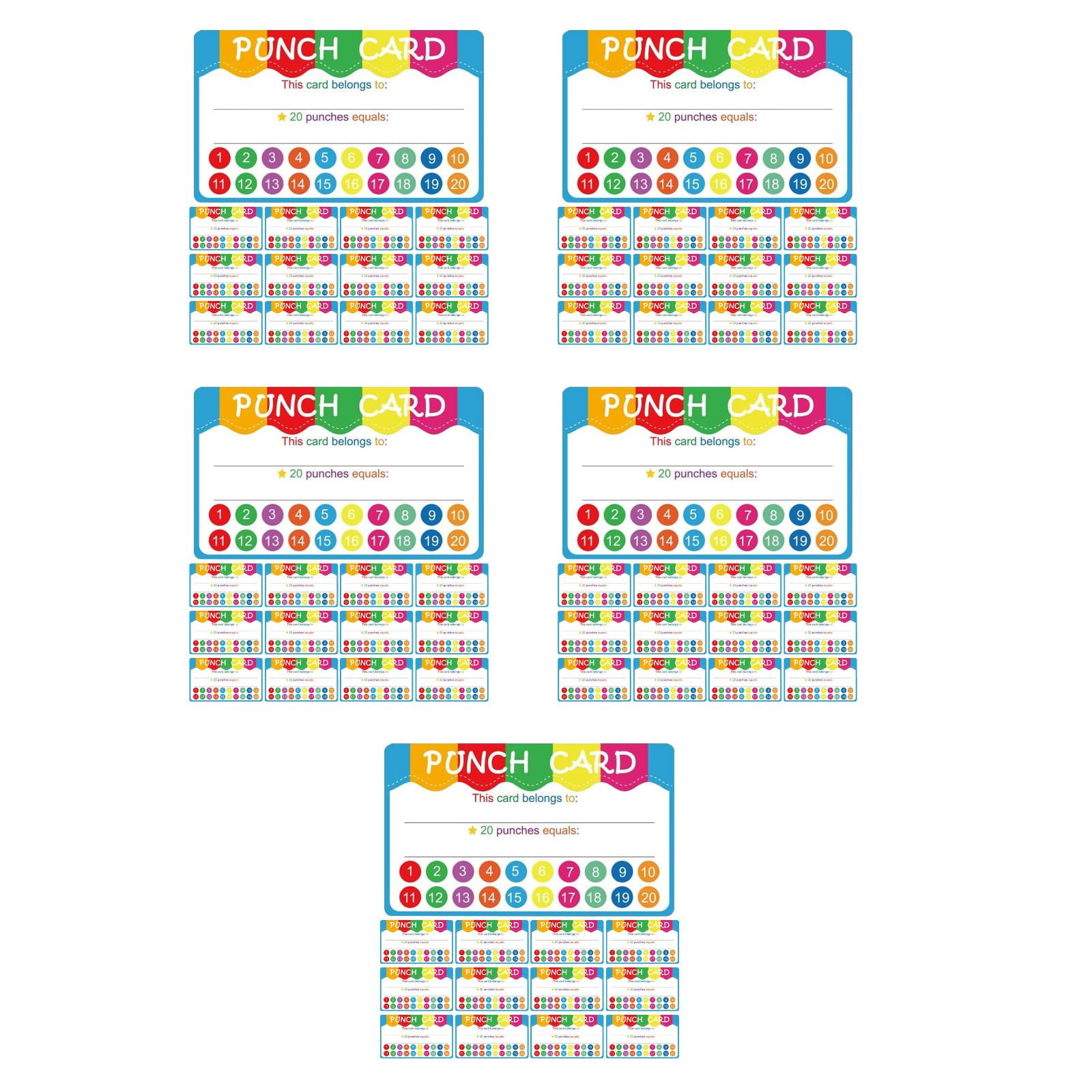 Masteelf 250 pcs Students Award Cards Punch Cards Reward Cards ...