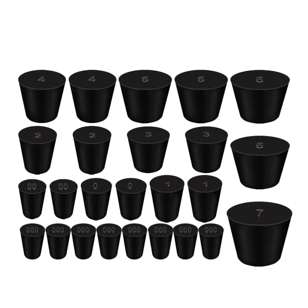 Masteelf 25pcs Lab Stoppers Solid Bottle Stoppers Tube Rubber Stoppers ...