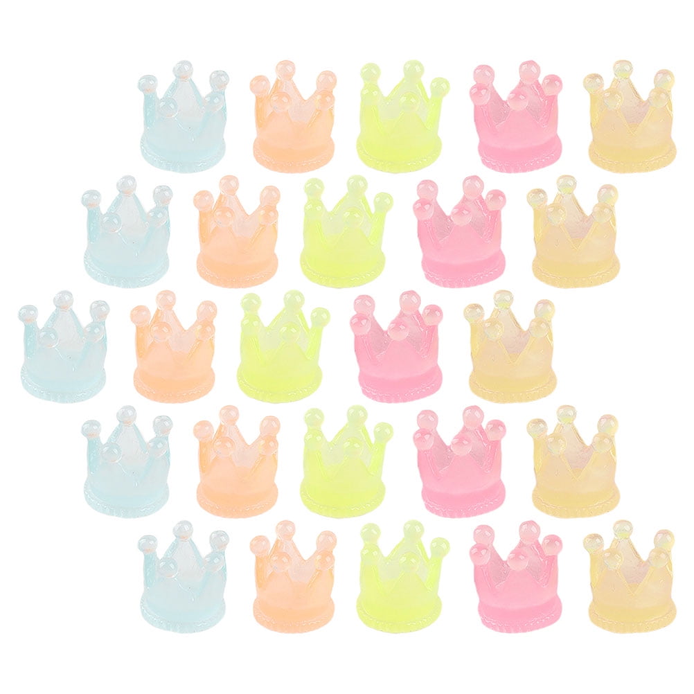 Masteelf 25pcs Luminous Mini Crowns Decors Resin Potted Plants ...