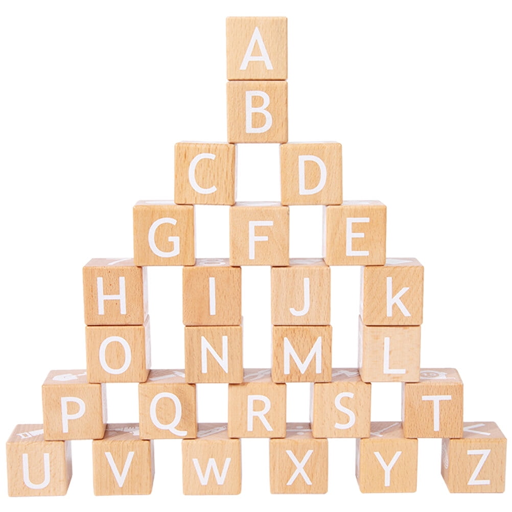 Masteelf 26Pcs Toddler Wooden Toys Large Letters Numbers Blocks ...