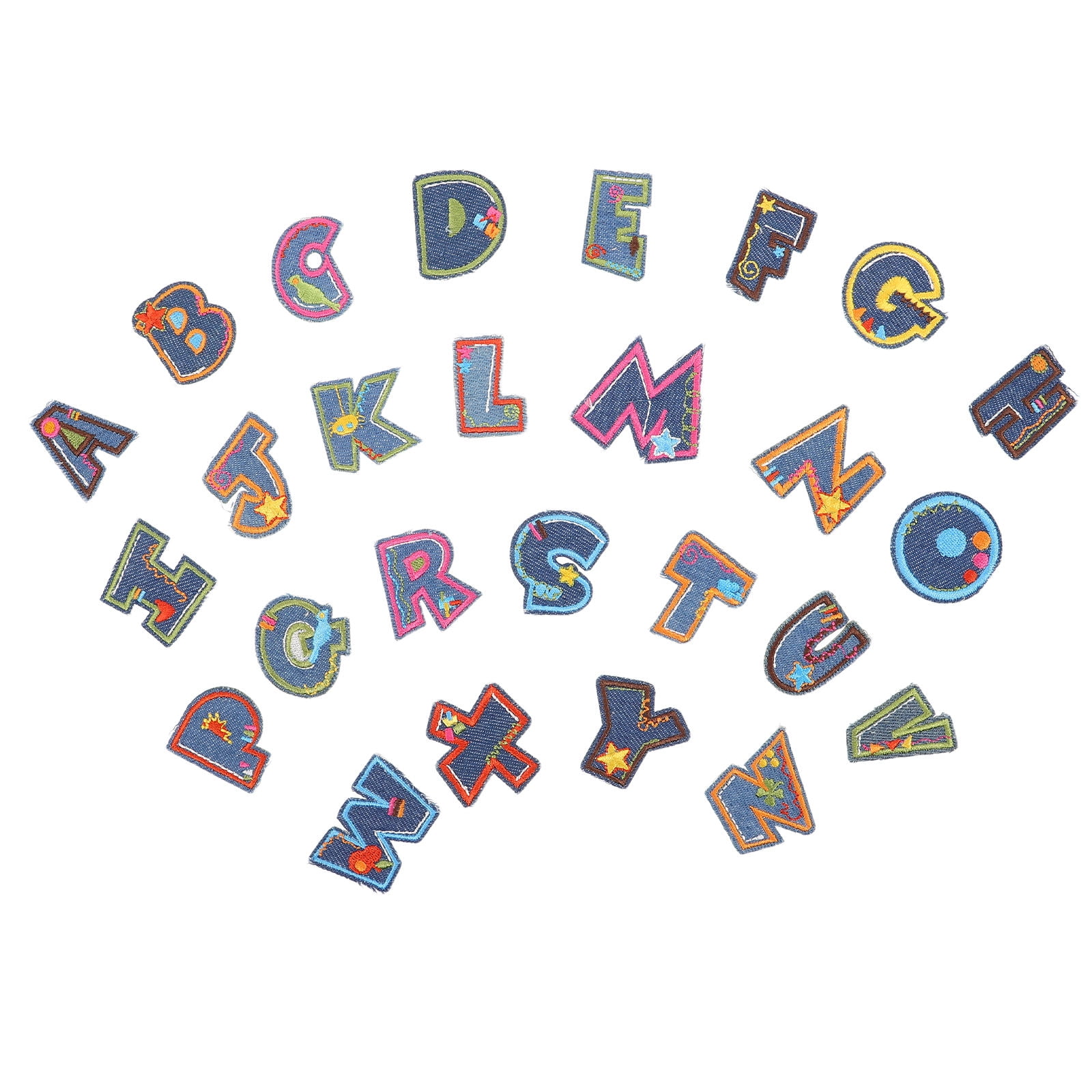 Masteelf 26pcs Embroidered Letters for Clothes Iron On Alphabet Patches ...