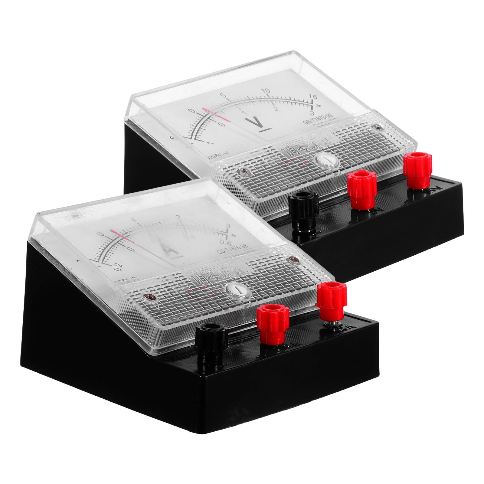 Masteelf 2PCS Analog DC Ammeter Voltmeter Set Electric Meter for ...