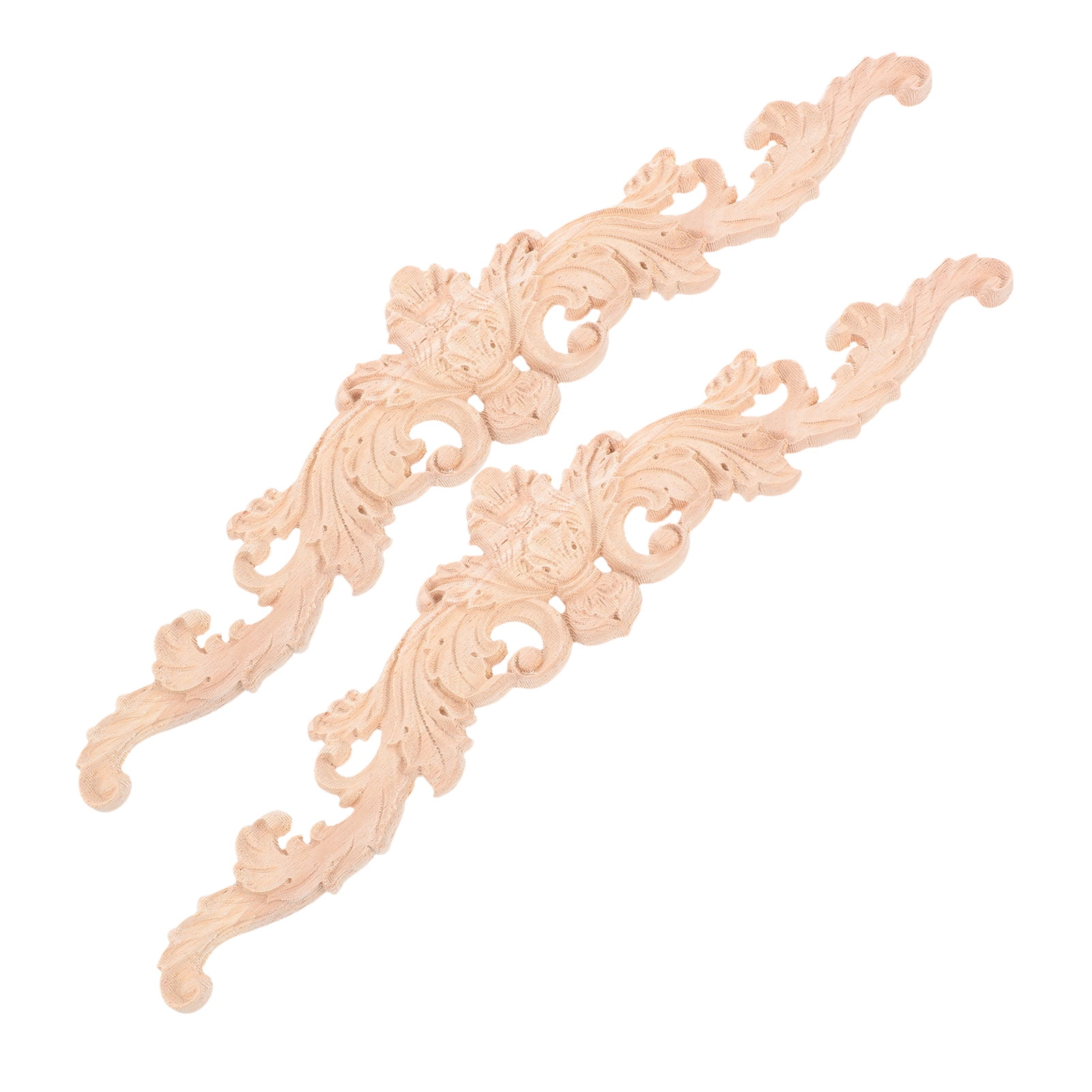 Masteelf 2PCS Wood Appliques Decorative Trim Wood Carved Onlay European ...