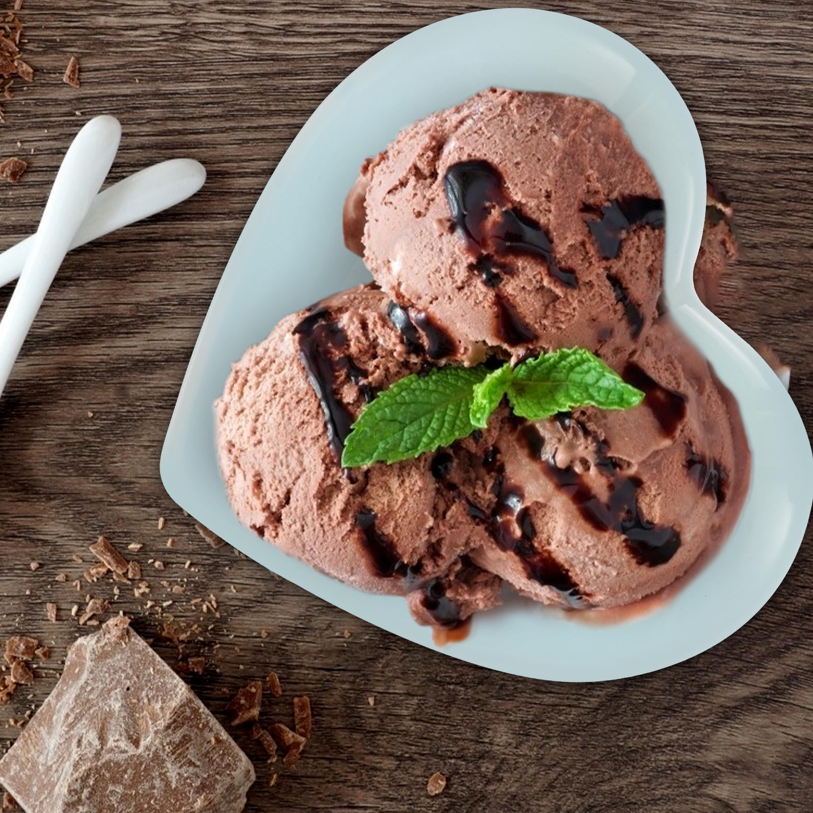 Masteelf 2Pack Portable Ice Cream Bowls with Heart Shape for Home Use ...