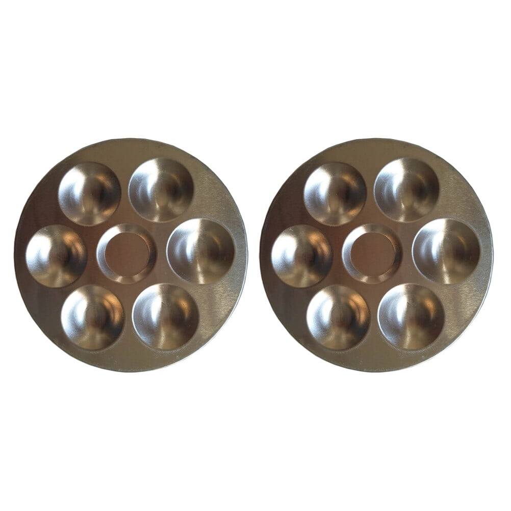 Masteelf 2Pcs 6 Holes Aluminum Watercolor Mixing Trays Art Paint ...