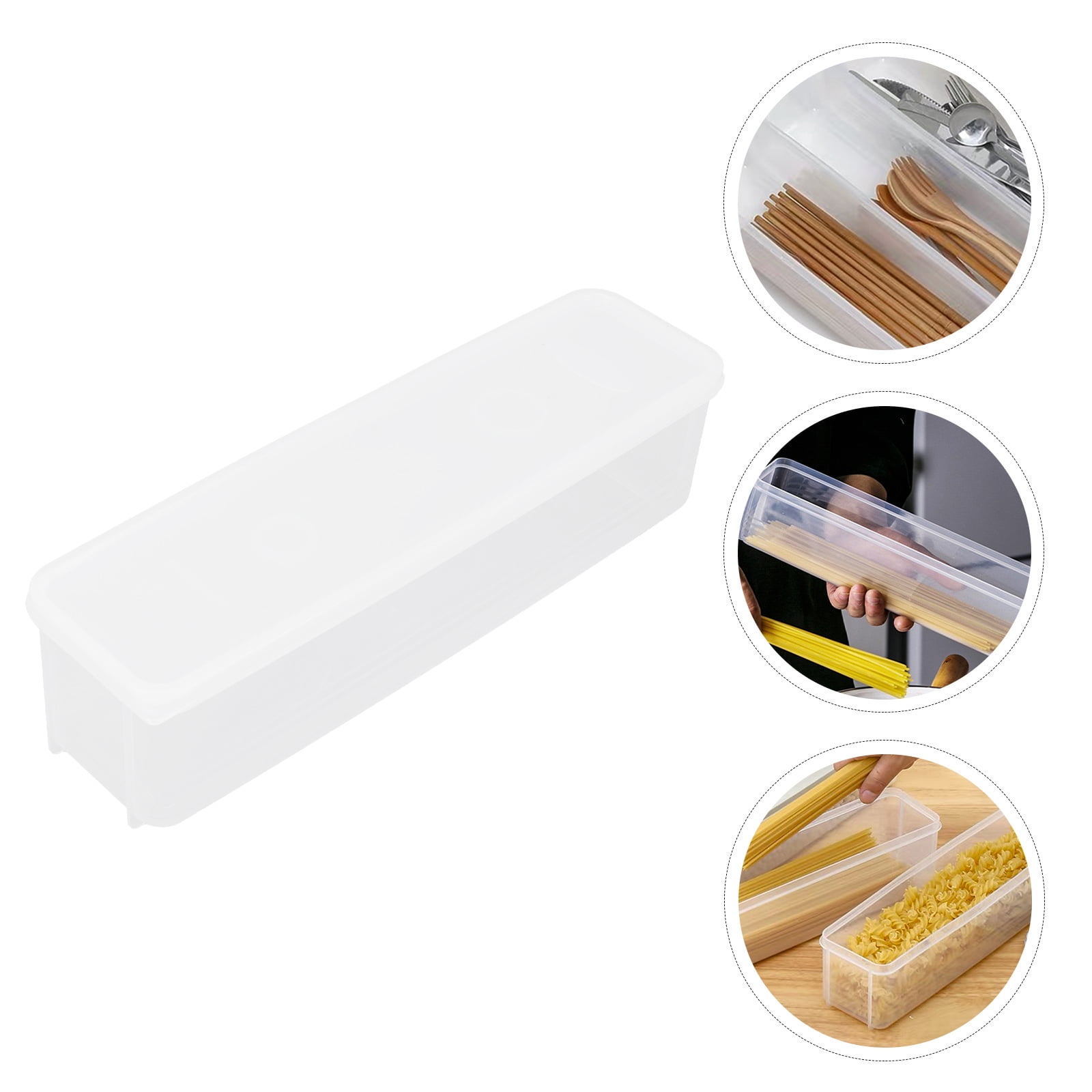 CTIRCHIU Pasta Organizer Containers White 2Pcs 12X3.3X3In Rectangular ...