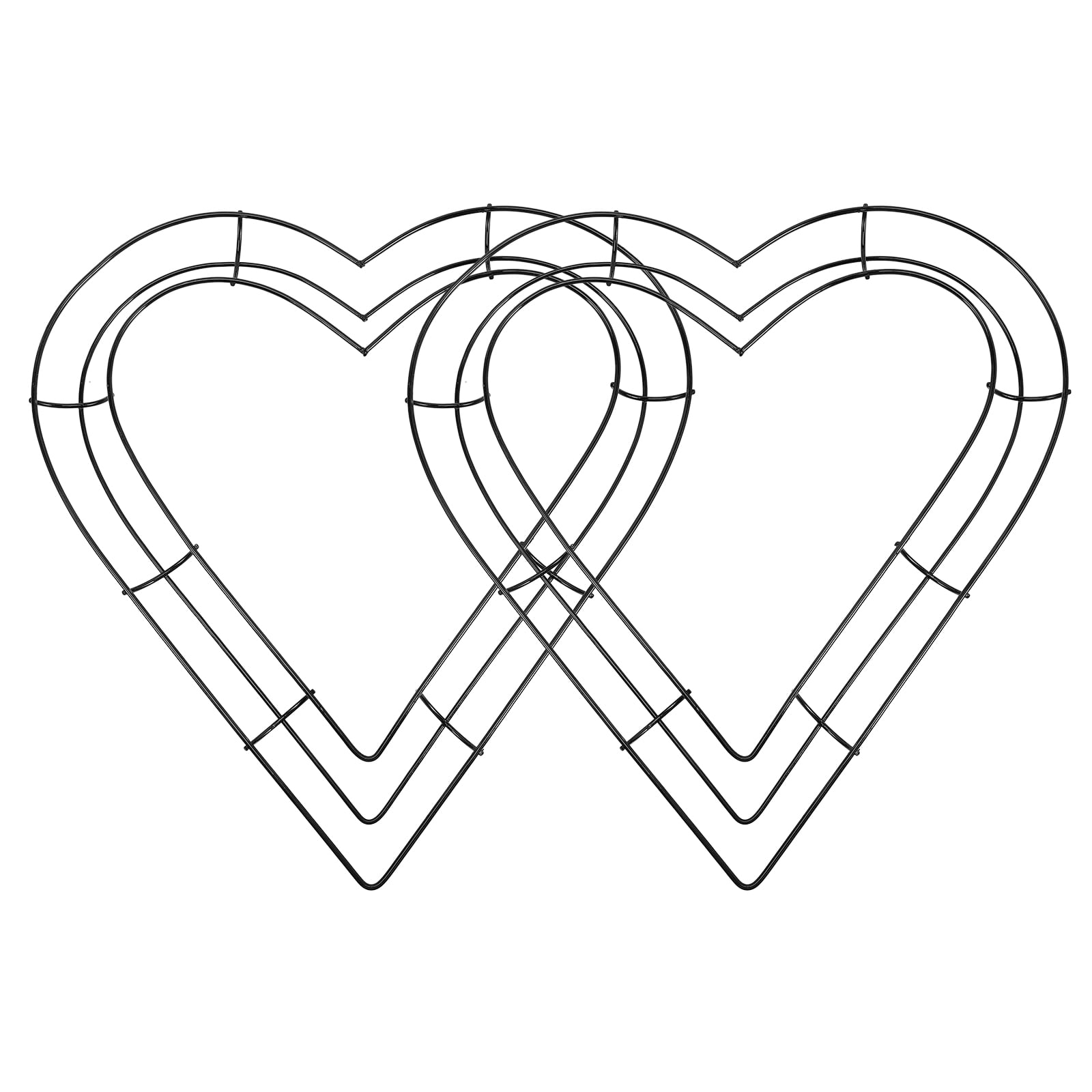 Masteelf 2Pcs Heart Shape Wire Wreath Rings Heart Wire Wreath Frame for ...
