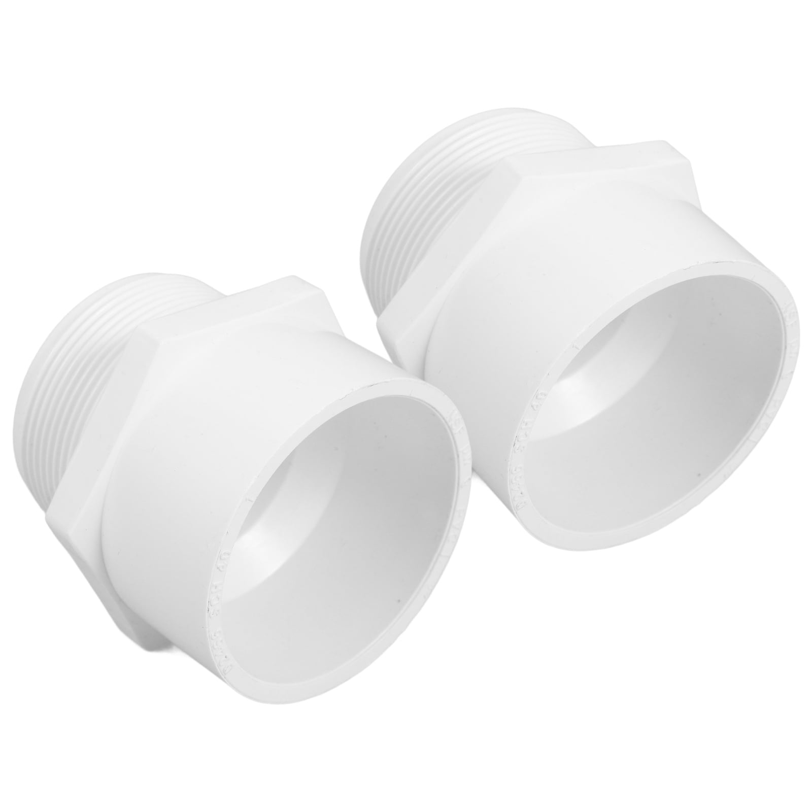 Masteelf 2Pcs White PVC Pipe Fittings NPT Male Thread PVC Pipe Fitting ...