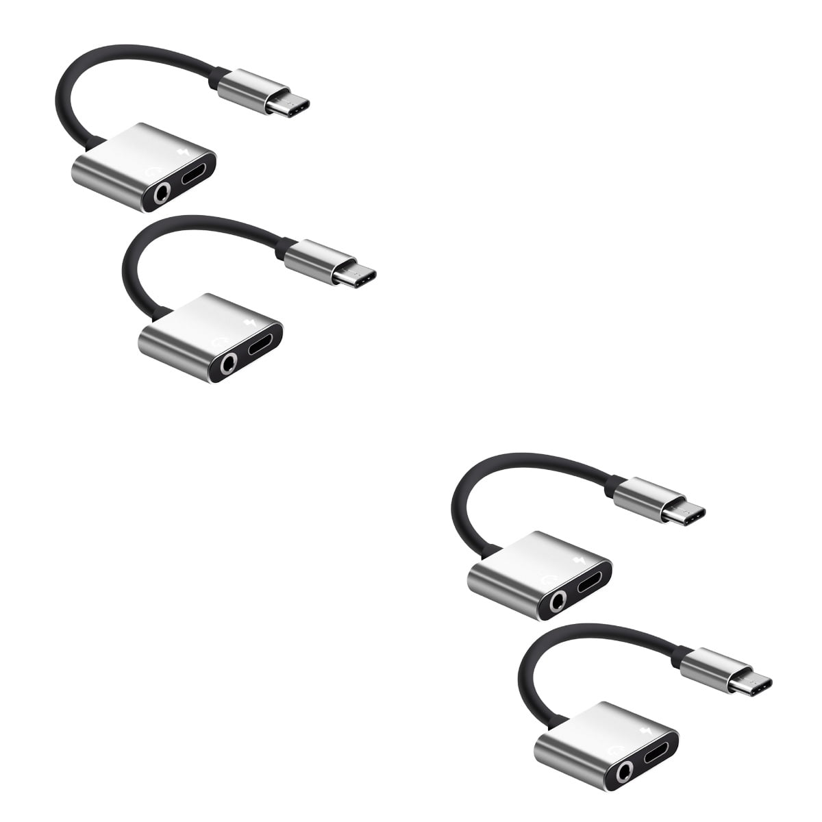 Masteelf 2pcs 2 In 1 Aluminum Alloy Type-C to 3.5mm Headphone Adapter ...