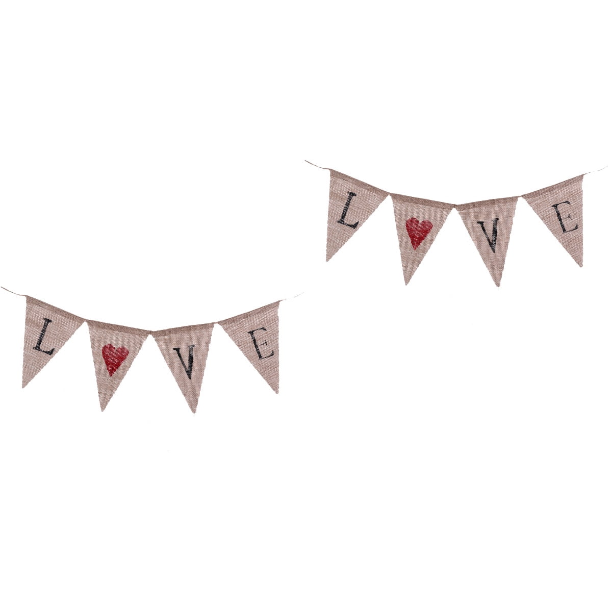 Masteelf 2pcs 2 Meters LOVE Letter With Heart Valentine's Day Bunting ...