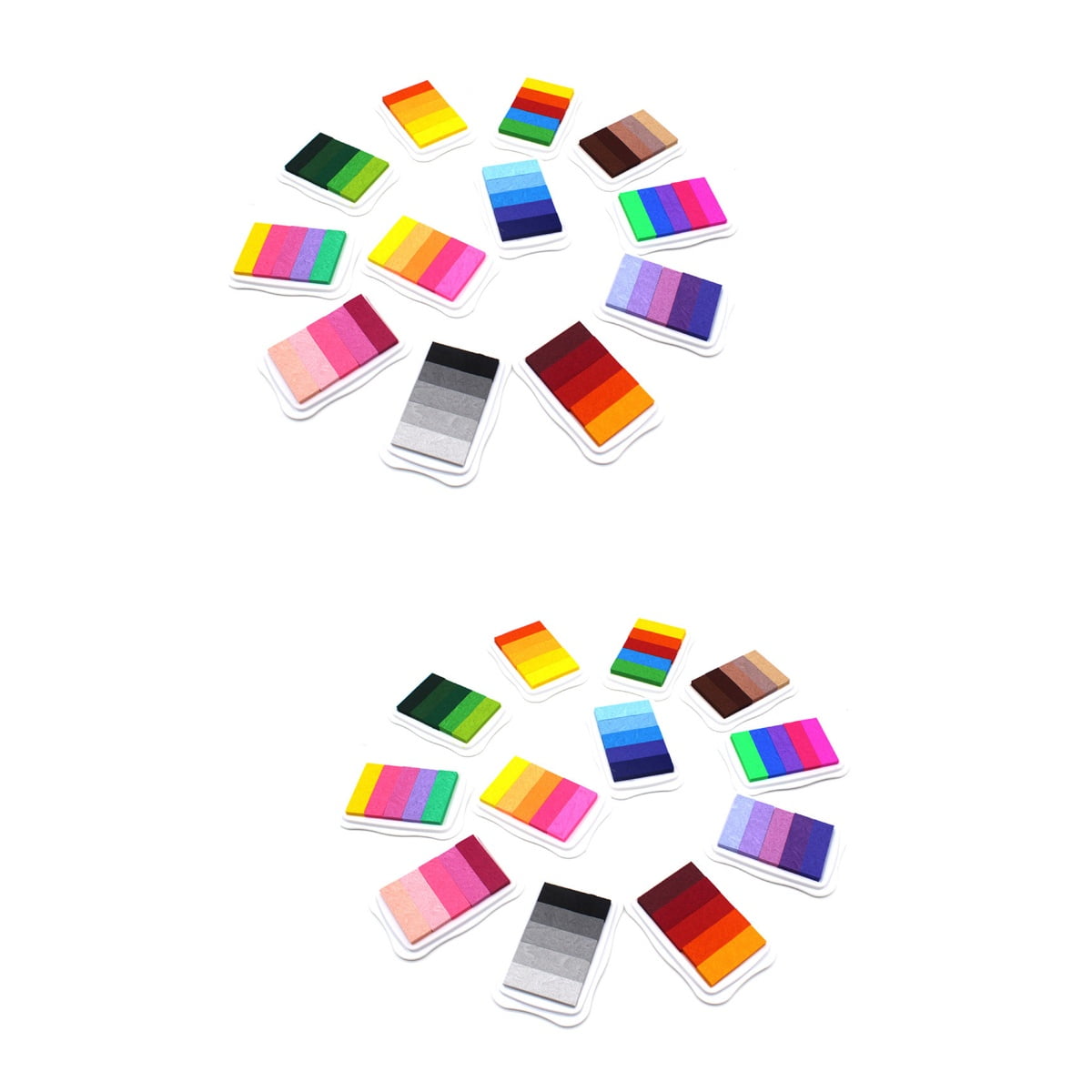 Masteelf 2pcs 5 Colors Gradient Stamp Pad 3 Colors Gradient Inkpad Hand ...