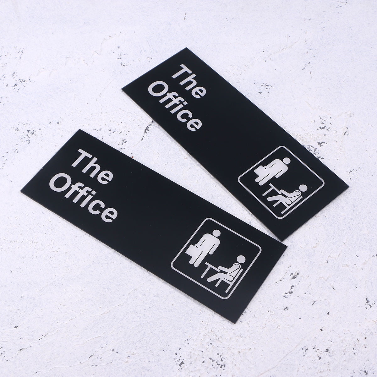 Masteelf 2pcs Acrylic English Word The Office Sticky Signs Informative ...
