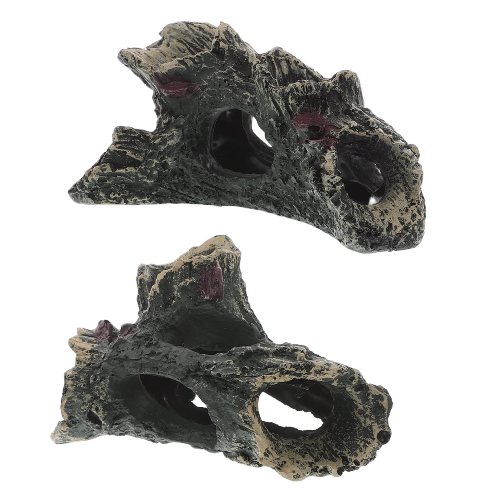 Masteelf 2pcs Aquarium Driftwood Decaying Trunk Terrarium Resin Hollow ...