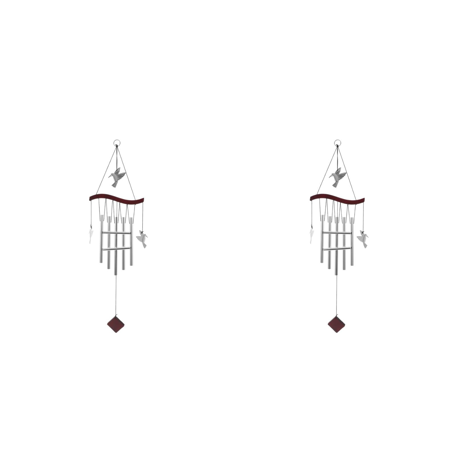 Masteelf 2pcs Beautiful Wind Chime Hummingbird Garden Decor Bird ...