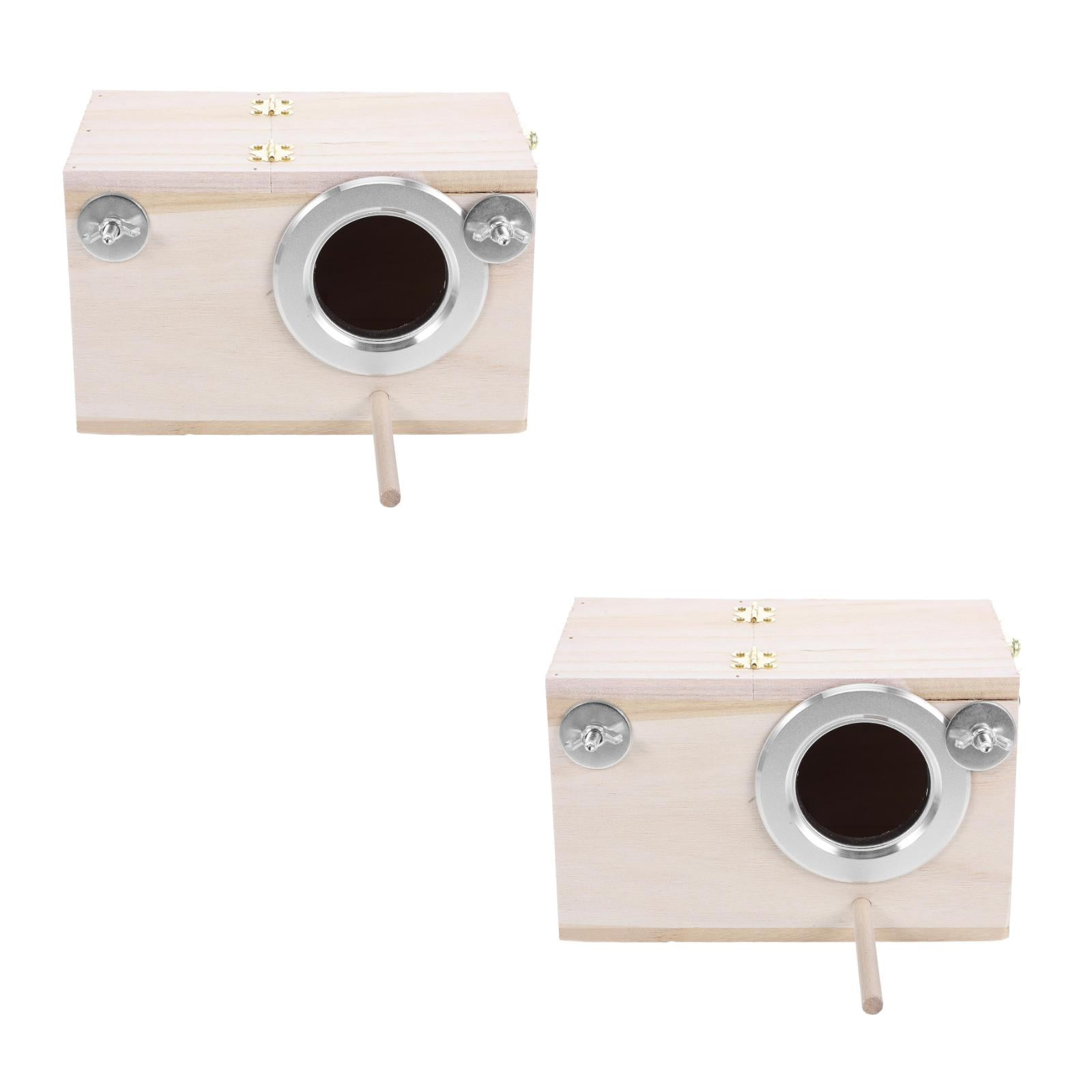 Masteelf 2pcs Bird Nesting Box Parakeet Breeding Box Wood Parrot ...