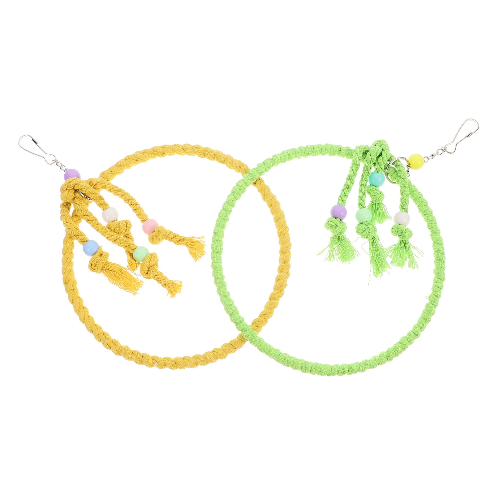 Masteelf 2pcs Bird Swing And Perch Cotton Rope Ring For Parrots And ...