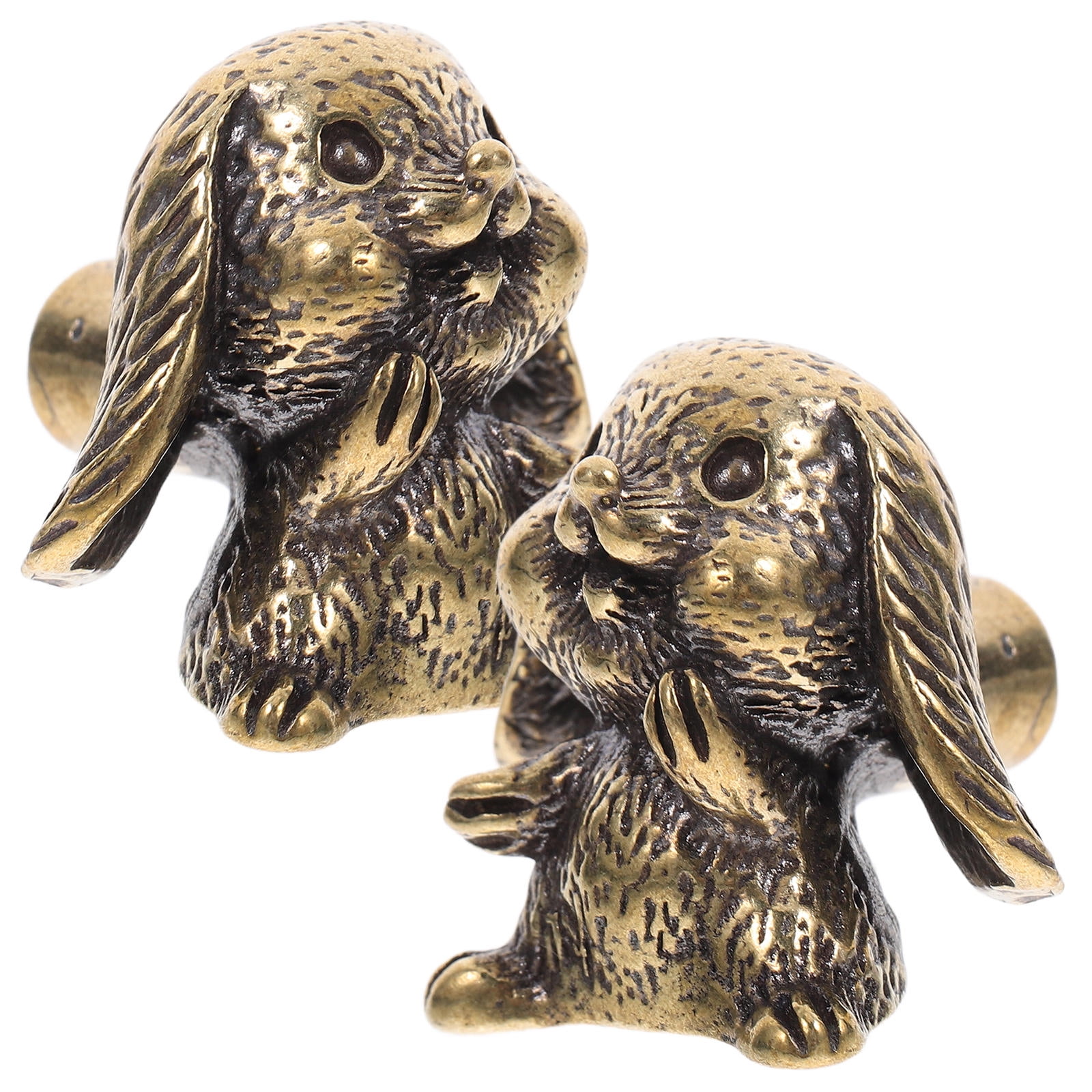 Masteelf 2pcs Boho Dresser Knobs, Mini Brass Animal Figurines Unique ...