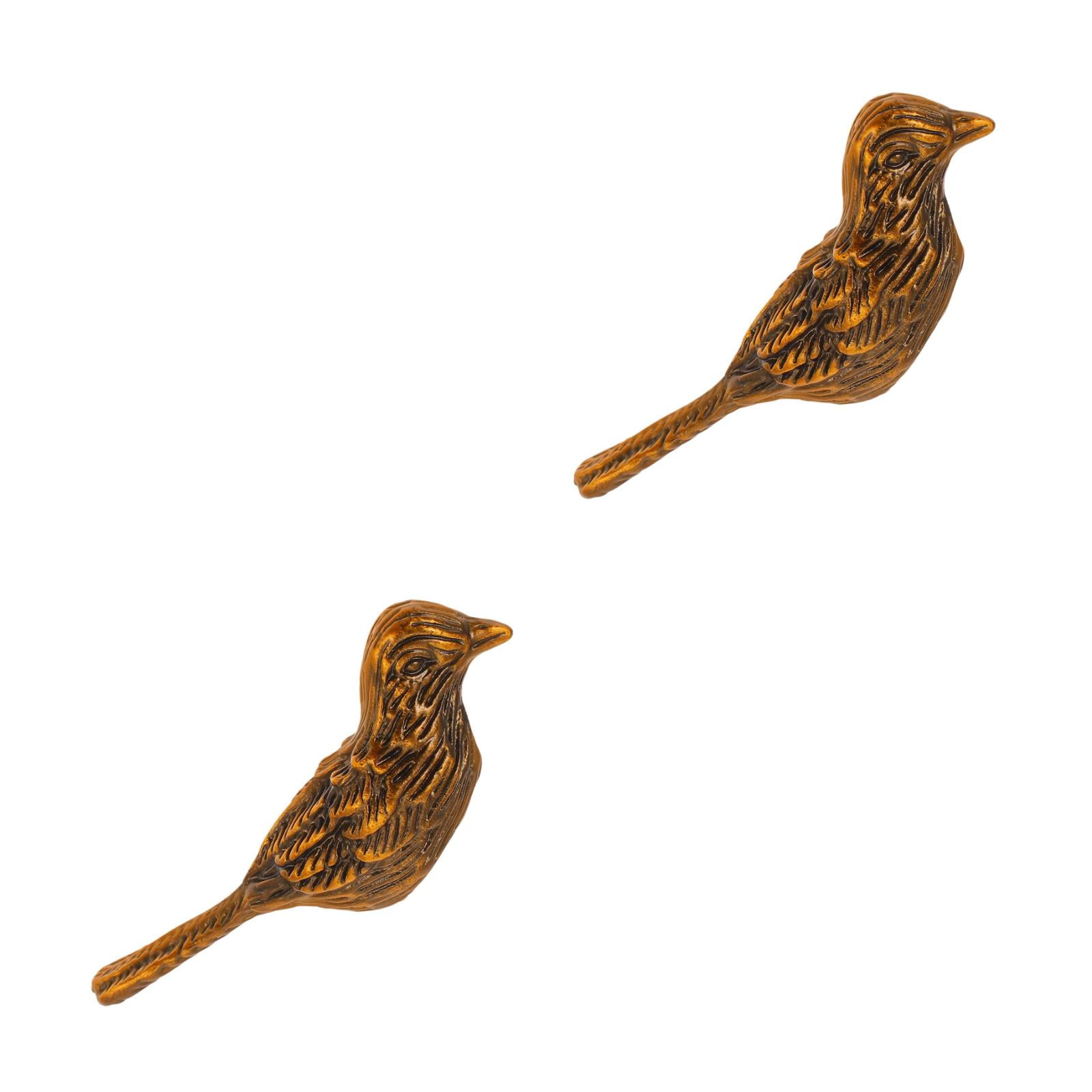 Masteelf 2pcs Brass Golden Bird Figurines Small Birds Statues Vintage ...
