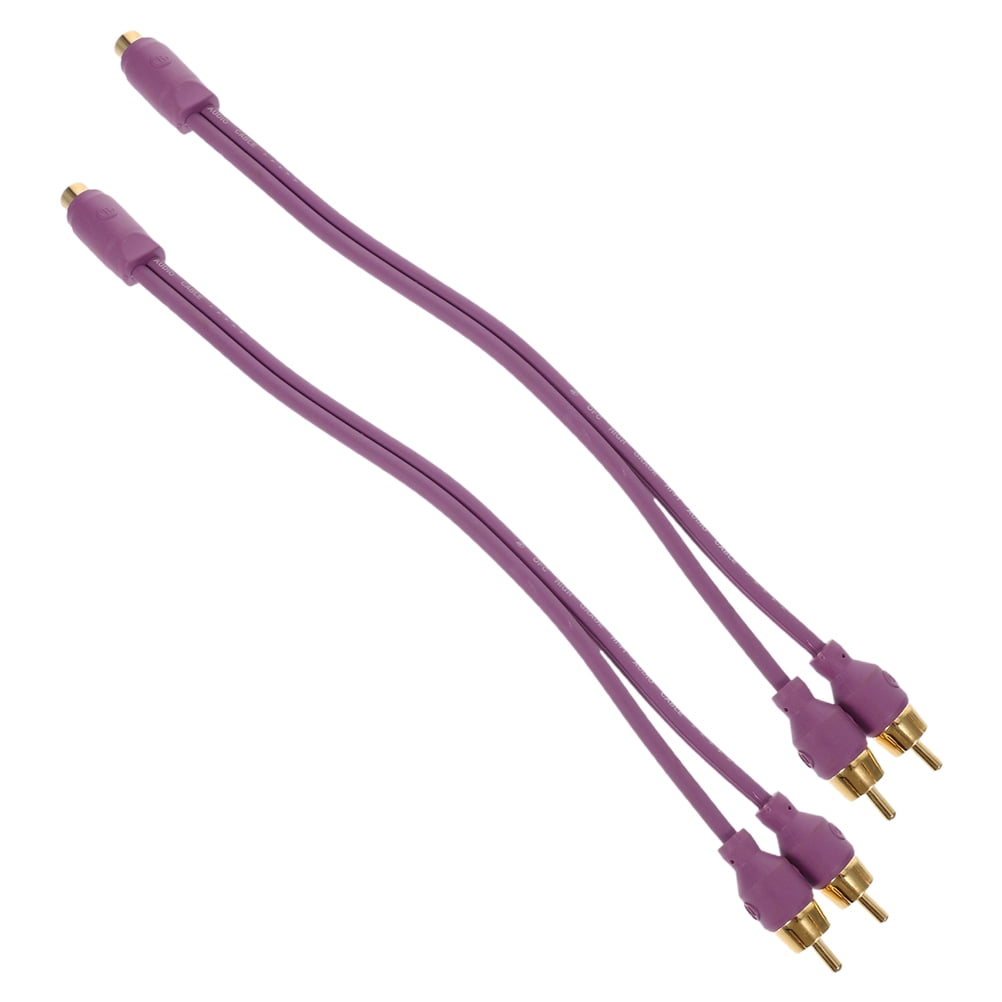 2pcs Car Audio RCA Splitter 1 Female to 2 Male Y Adapter Cable for Car ...