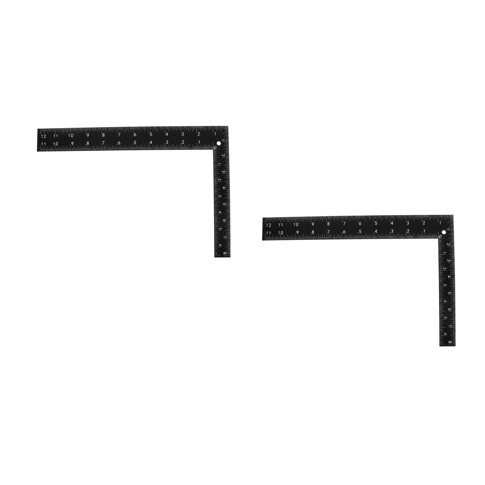Masteelf 2pcs Carpenter Ruler Steel Angle Ruler L-shaped Ruler Right ...