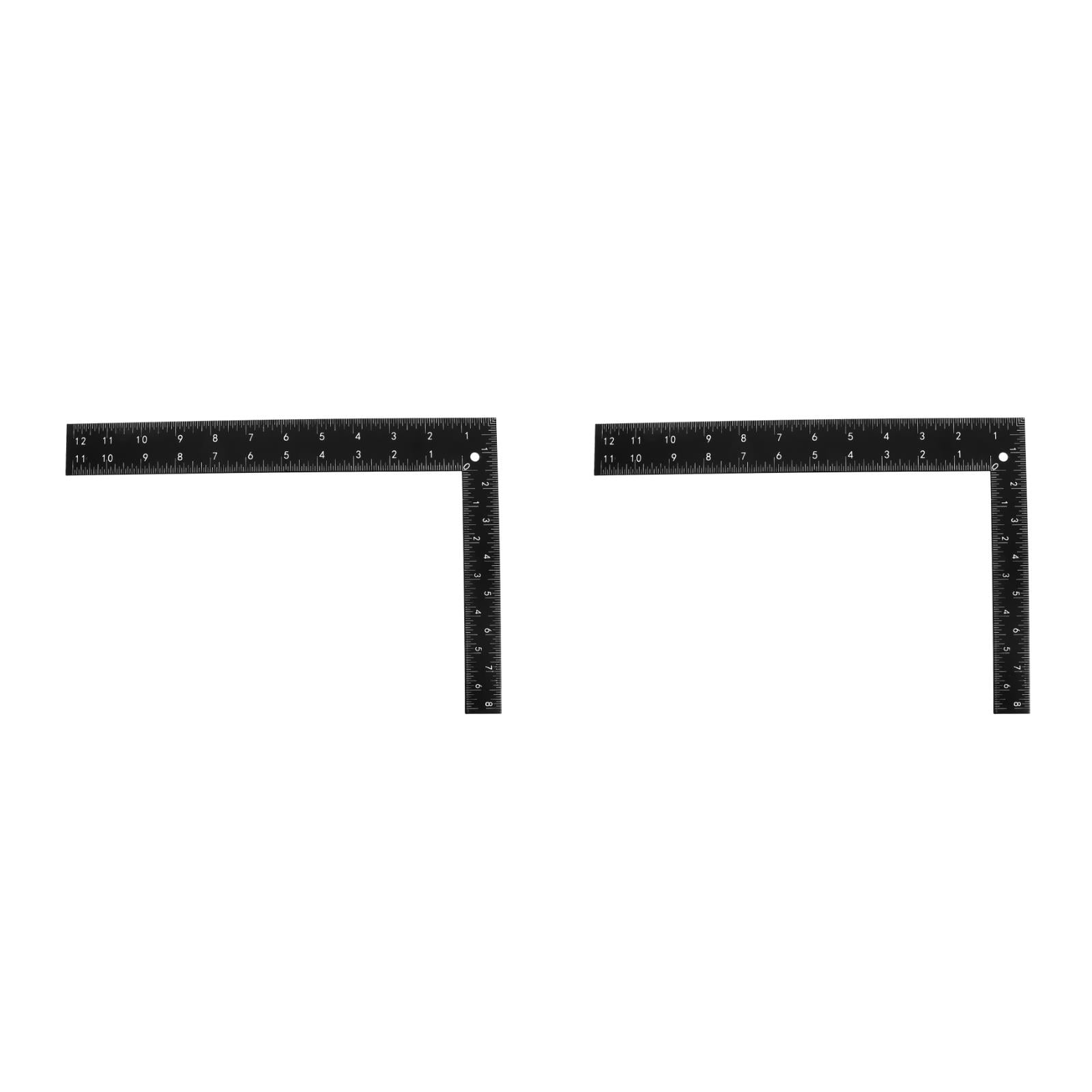 Masteelf 2pcs Carpenter Ruler Steel Angle Ruler L-shaped Ruler Right ...