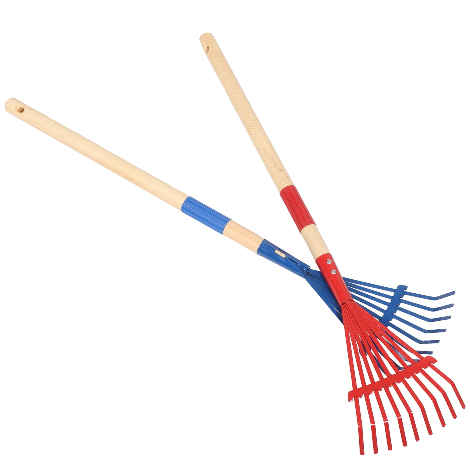 Masteelf 2pcs Child Size Garden Rake with Wooden Handle Detachable ...