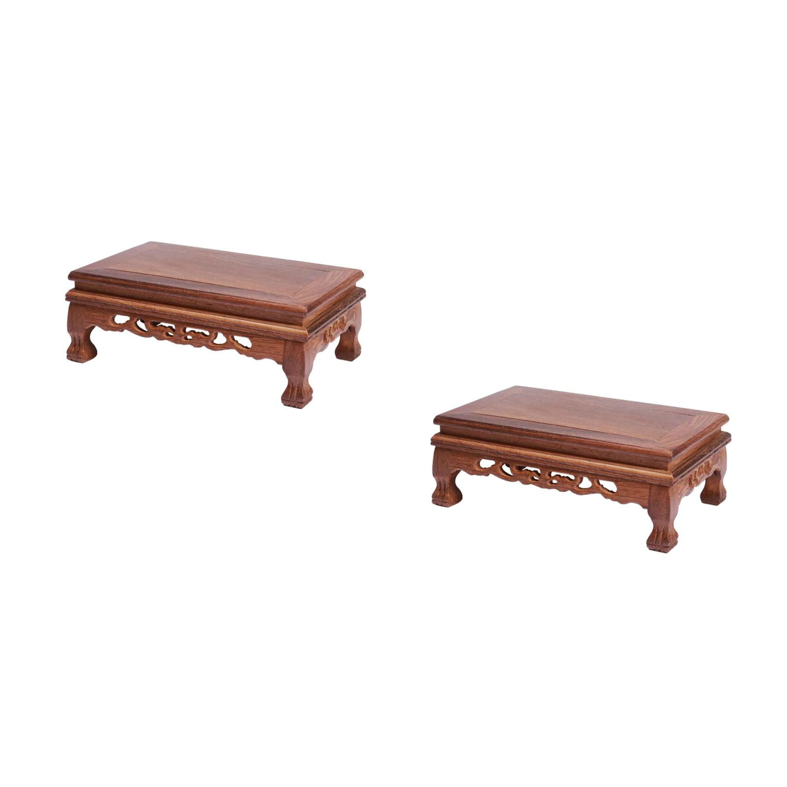 Masteelf 2pcs Chinese Display Stand Wood Oriental Vase Stand ...