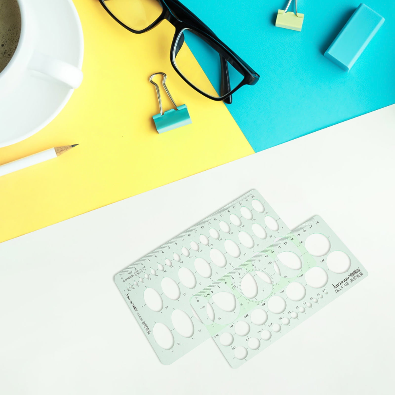 Masteelf 2pcs Circle Stencil Templates Drawing Mold Reusable Craft ...