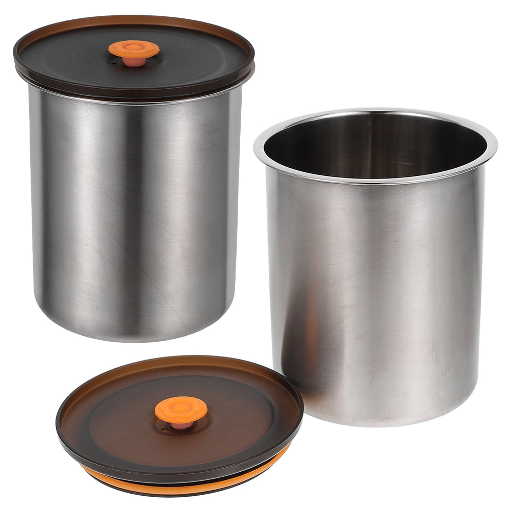 Masteelf 2pcs Coffee Storage Canisters Stainless Steel Airtight Storage ...