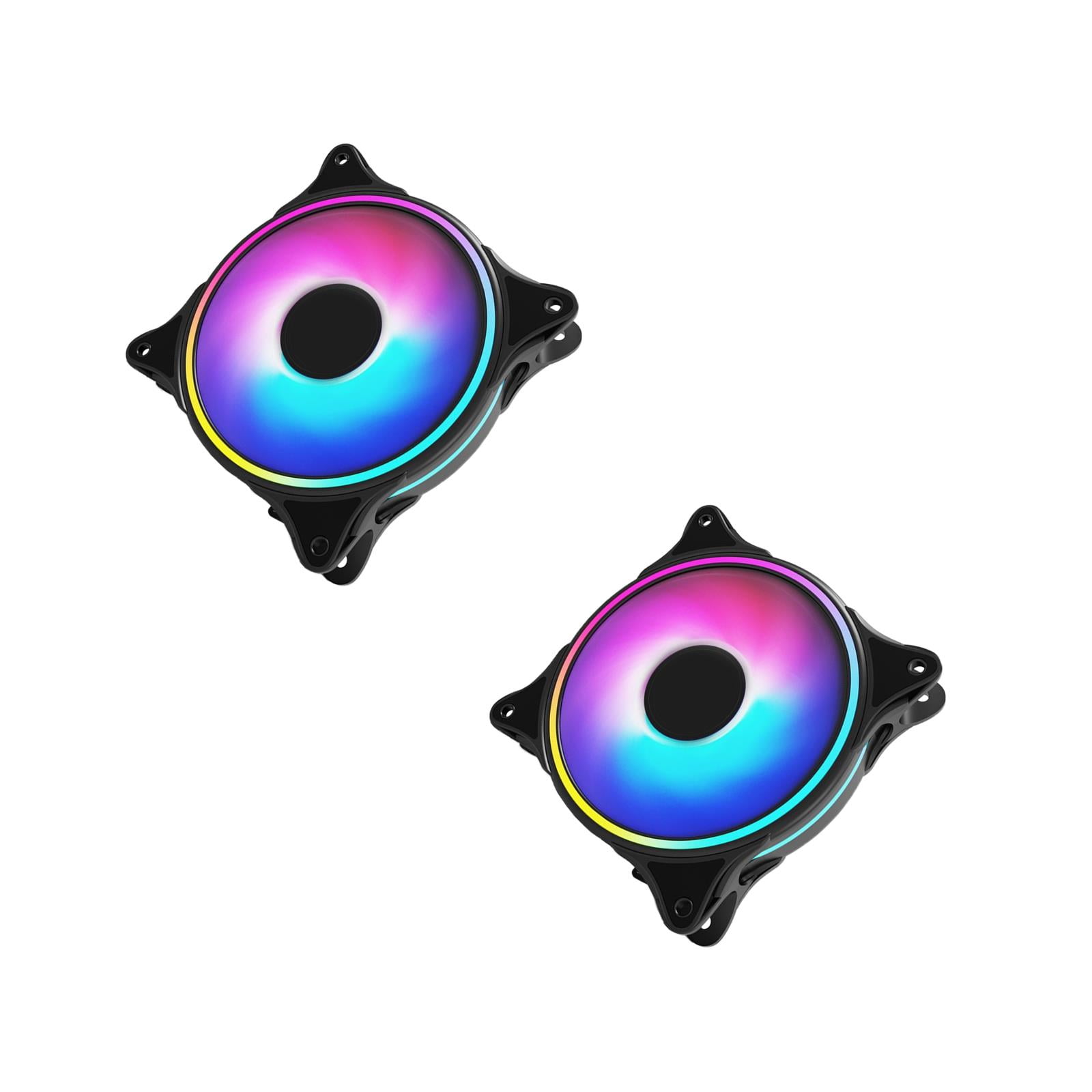 Masteelf 2pcs Cooling Fan Desktop 12cm Computer Radiator ARGB Chassis ...