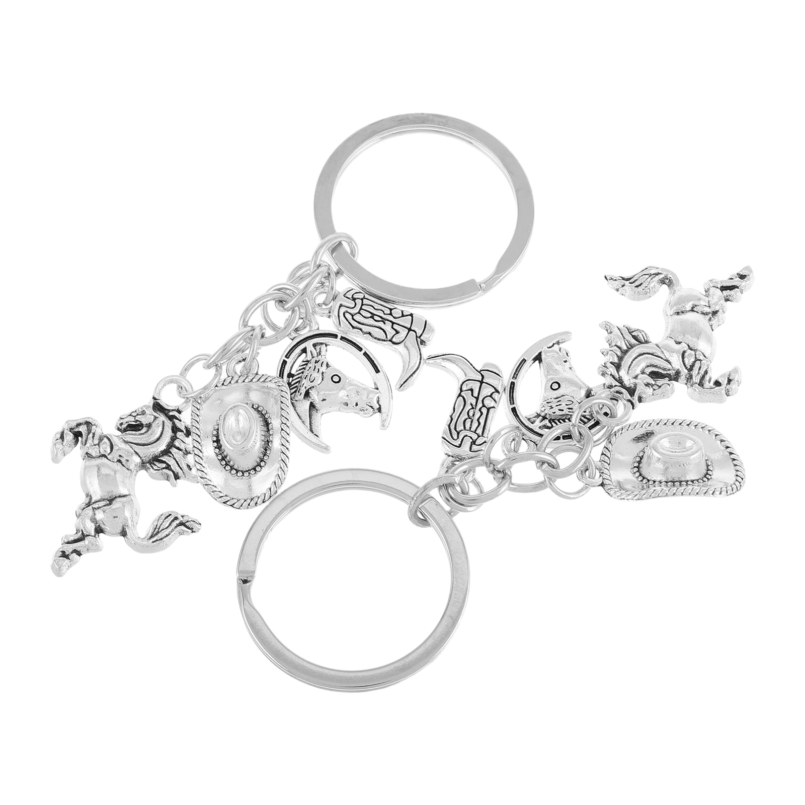 Masteelf 2pcs Cowboy Hats Boot Keychain Western Horse Keyring Alloy Key ...