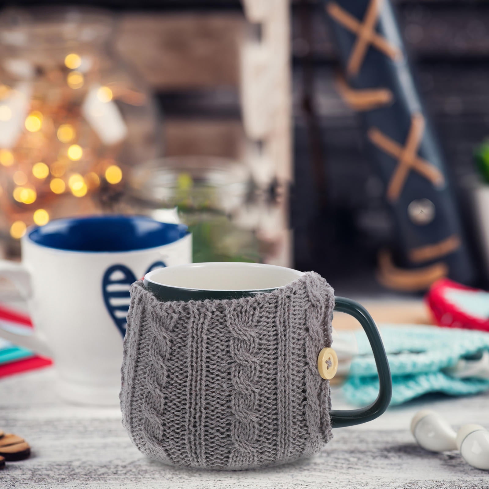 Masteelf 2pcs Cup Cover Cozy Tea Mug Crochet Sleeve Glass Covers For ...