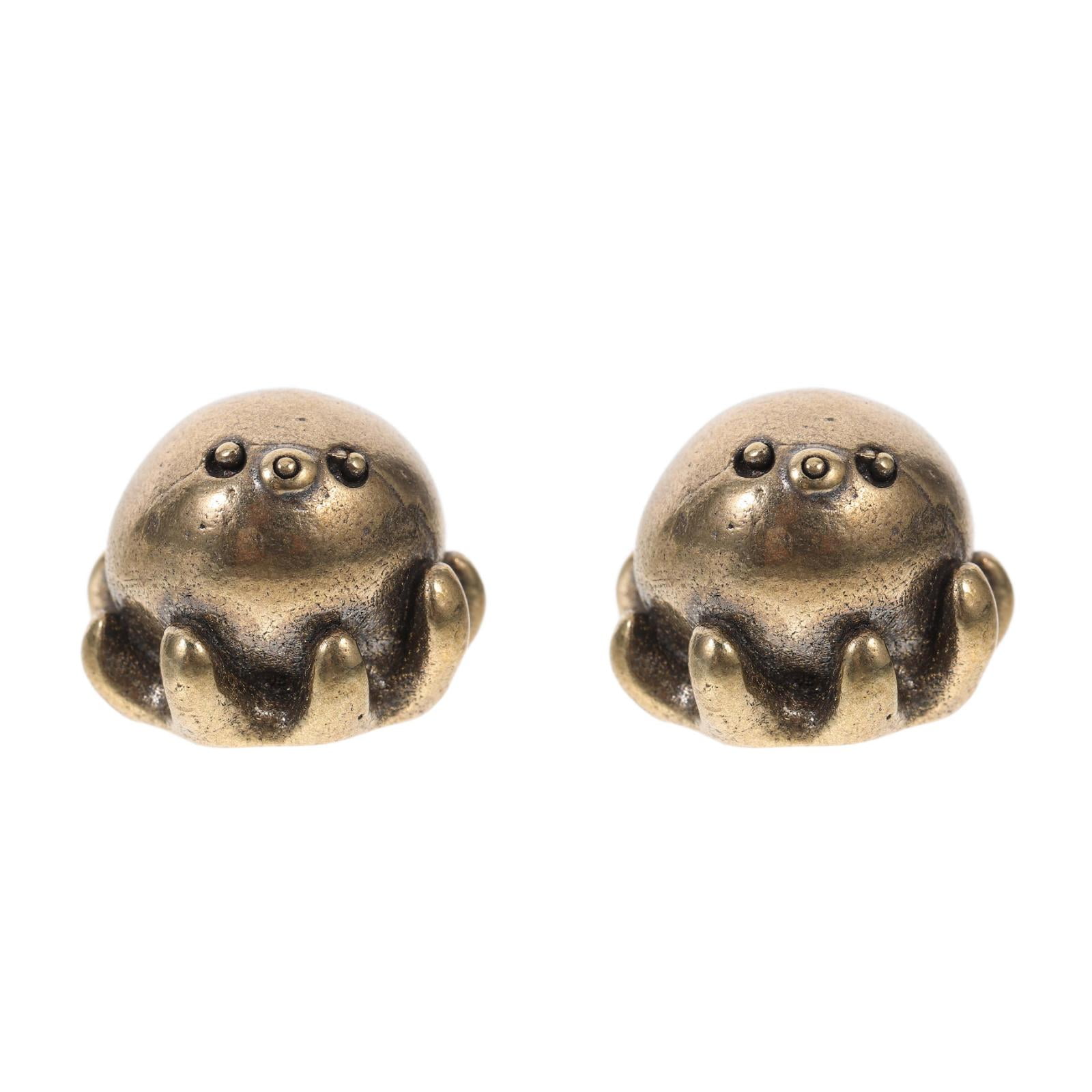Masteelf 2pcs Decorative Brass Octopus Statue Mini Cute Octopus ...