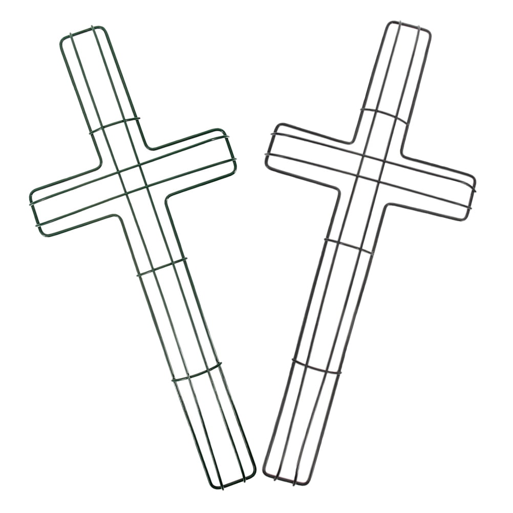 Masteelf 2pcs Cross Shaped Metal Wire Wreath Frames Unfinished Form ...