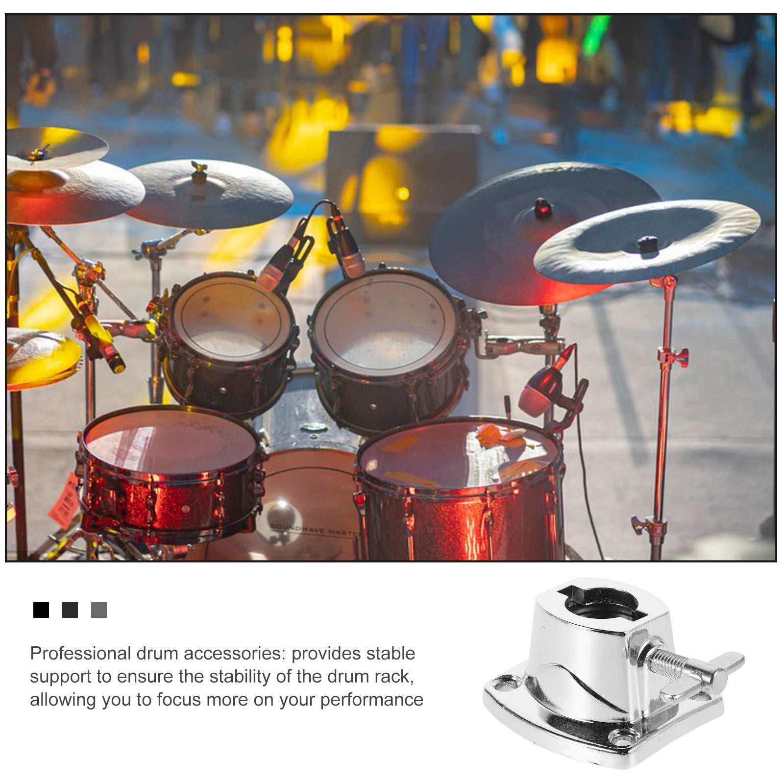 Masteelf 2pcs Drum Kit Accessories Heavy Duty Metal Base For Cymbal ...