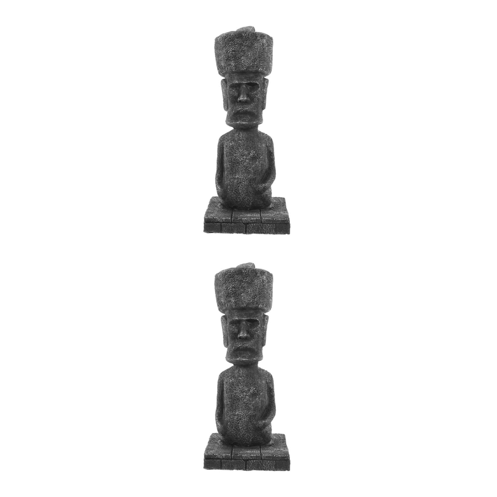 Masteelf 2pcs Easter Island Moai Head Statue Moai Figurine Sculpture ...