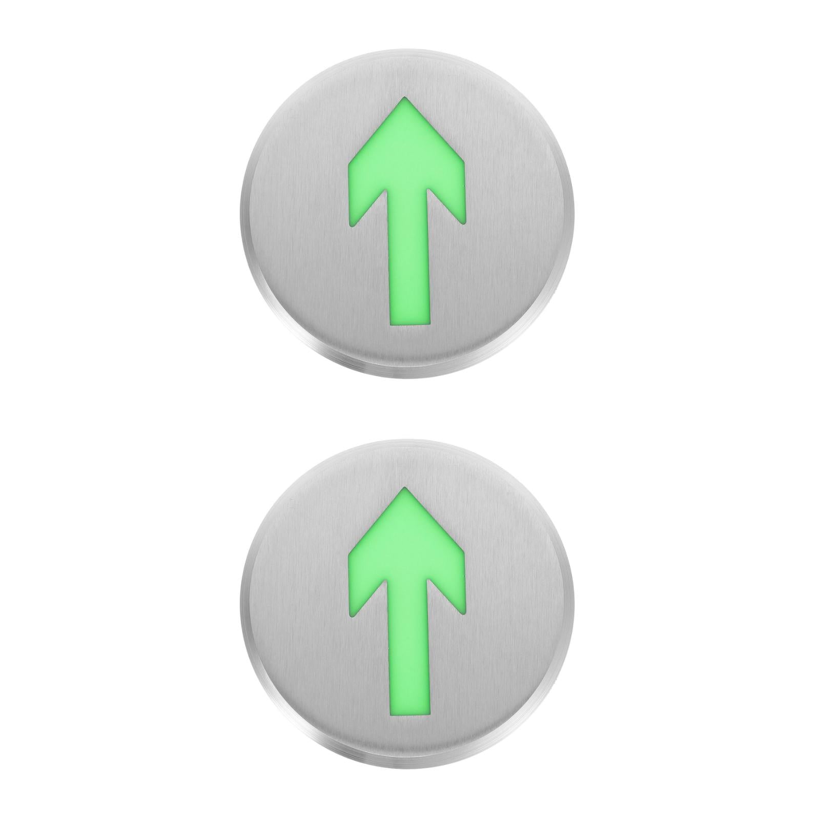 Masteelf 2pcs Emergency Floor Sign Glow in Dark Arrow Safety Sign Metal ...