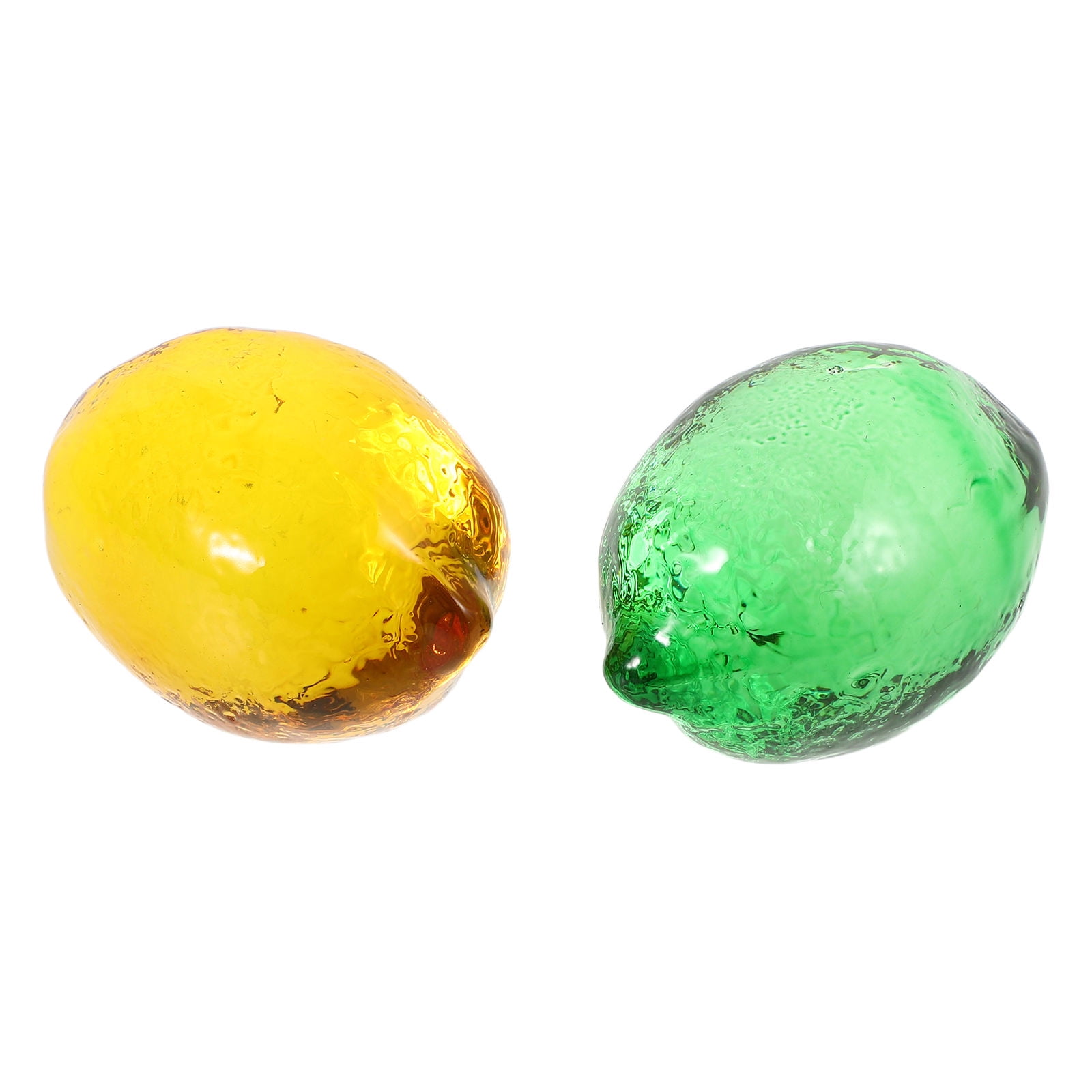 Masteelf 2pcs Glass Lemon Sculpture Decorative Fruit Model For Dining ...