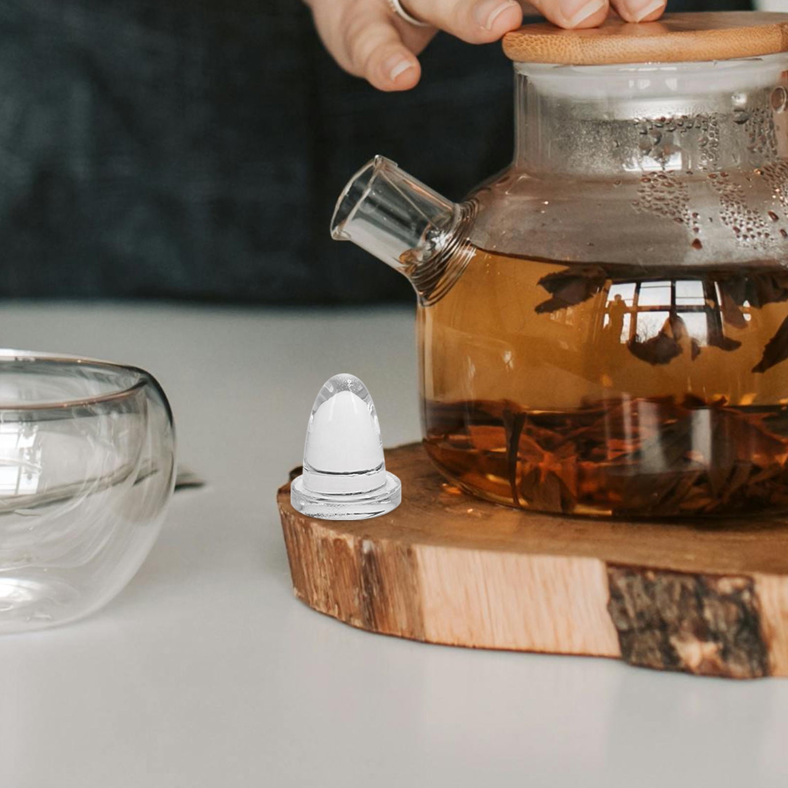 Masteelf 2pcs Glass Teapot Spout Stoppers Essential Glass Kettle ...