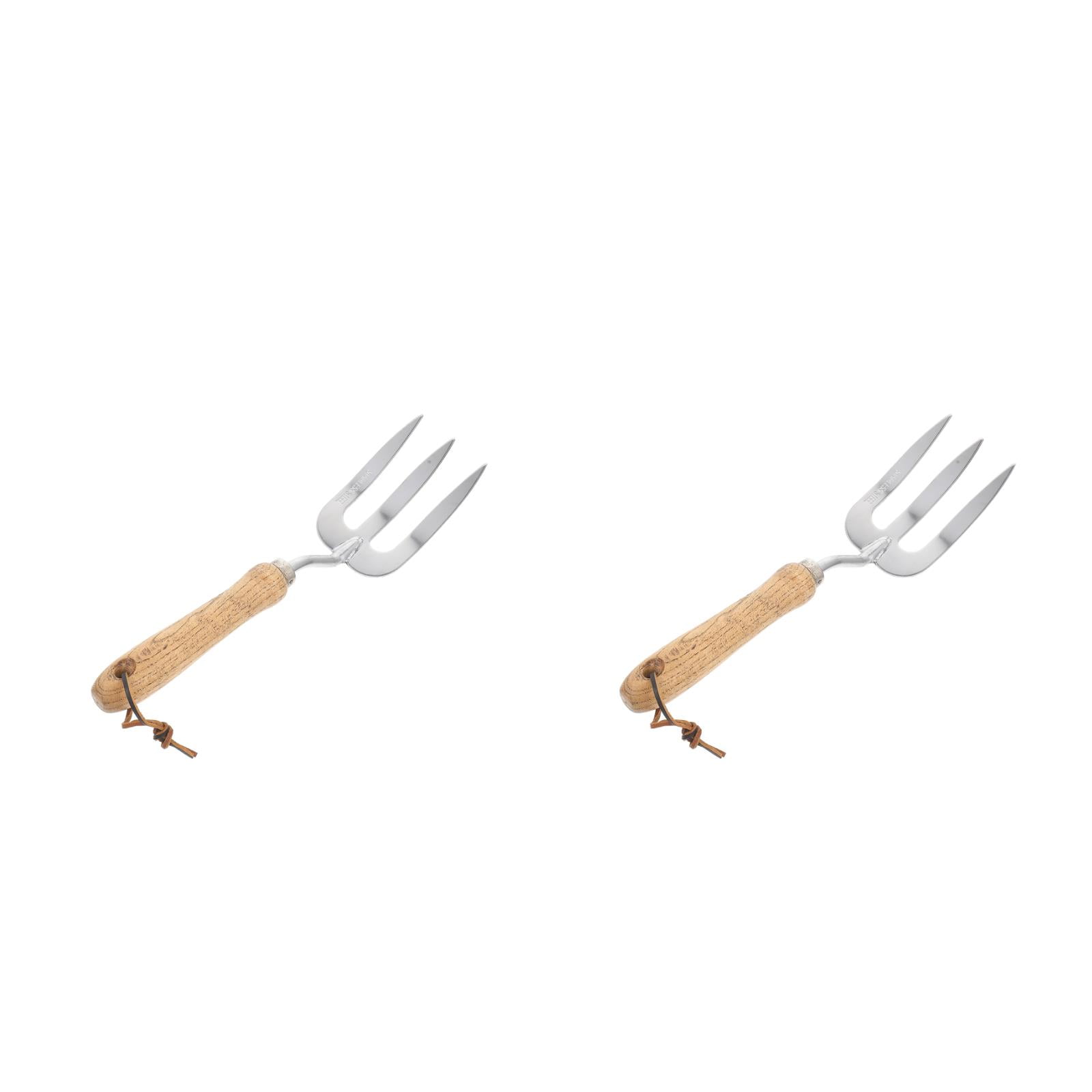 Masteelf 2-Piece Hand Fork Set Garden Tool with Wood Handle, Stainless ...