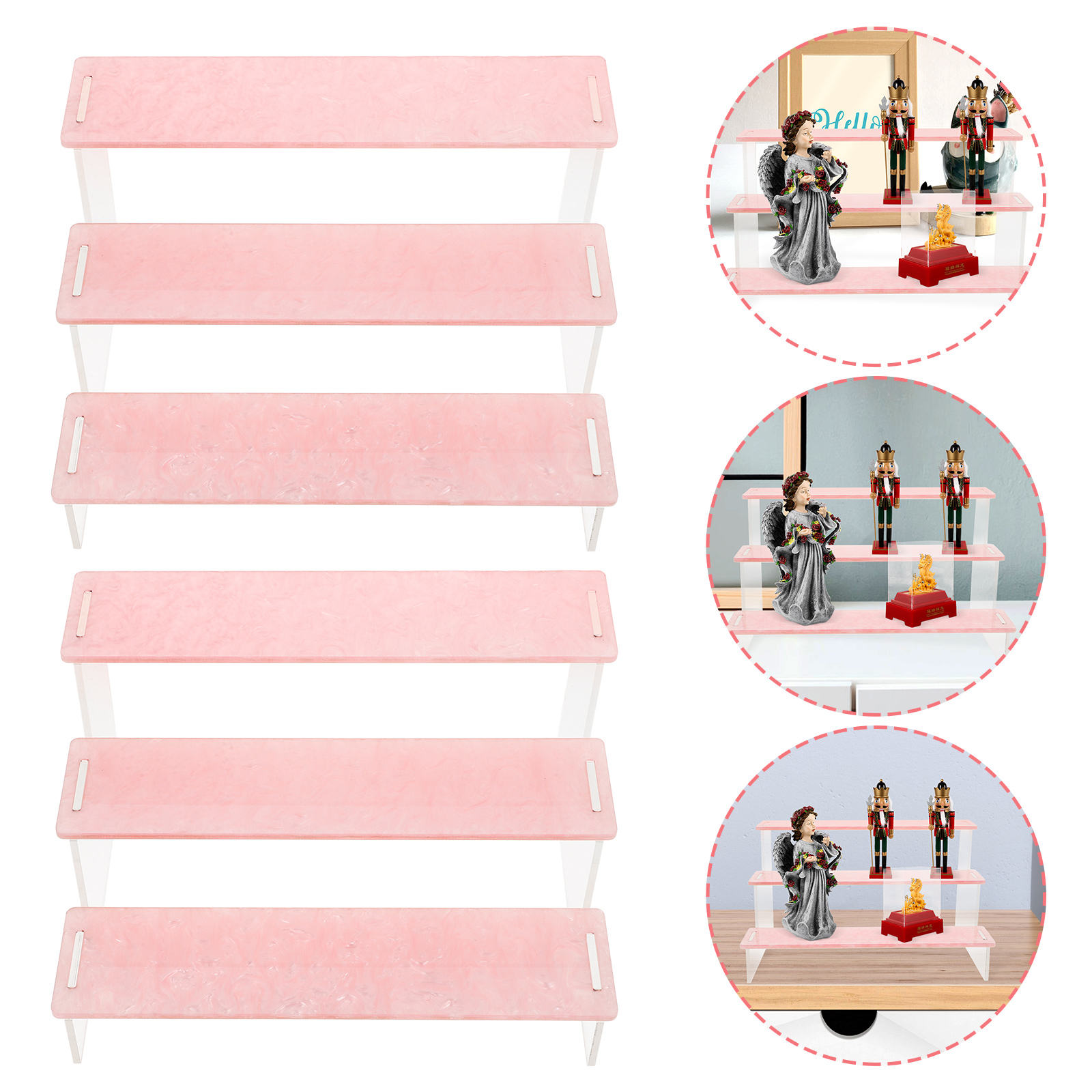 Masteelf 2pcs Acrylic Riser Display Stand 3-tier Model Storage Rack ...