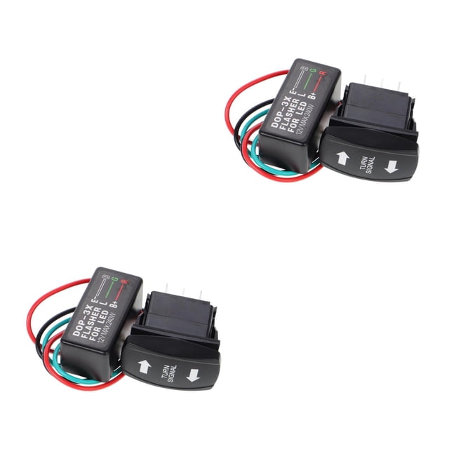 Masteelf 2pcs LED Turn Signal Flasher Relay Rocker Switch LED On Off ...