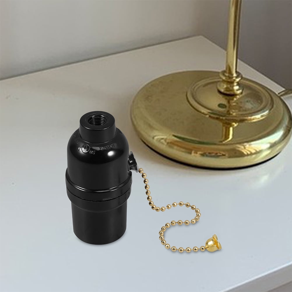 Masteelf 2pcs Lamp Head E27 Full Thread Bakelite Lamp Socket with Pull ...