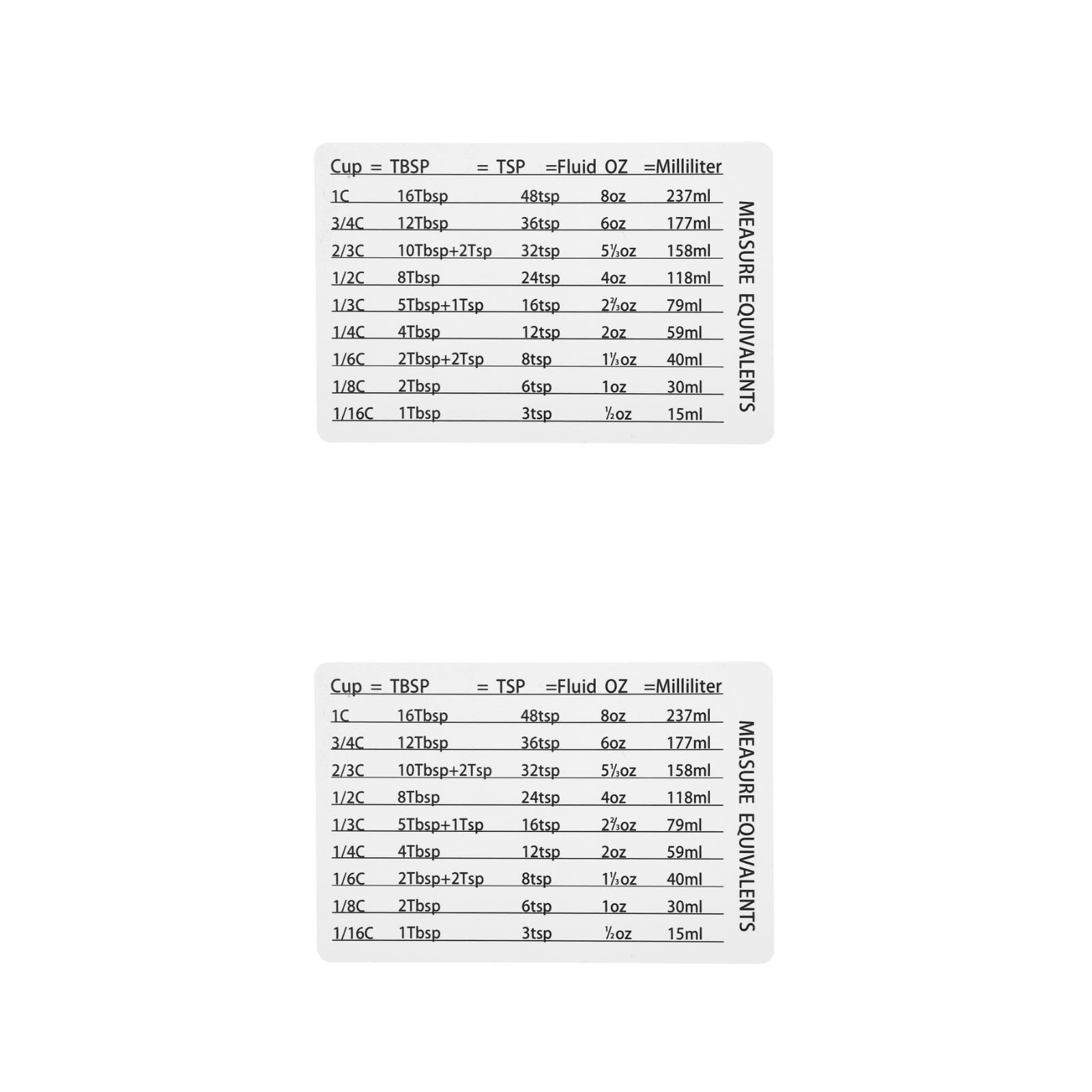 Masteelf 2-Pack Kitchen Conversion Chart Magnets for Refrigerator ...