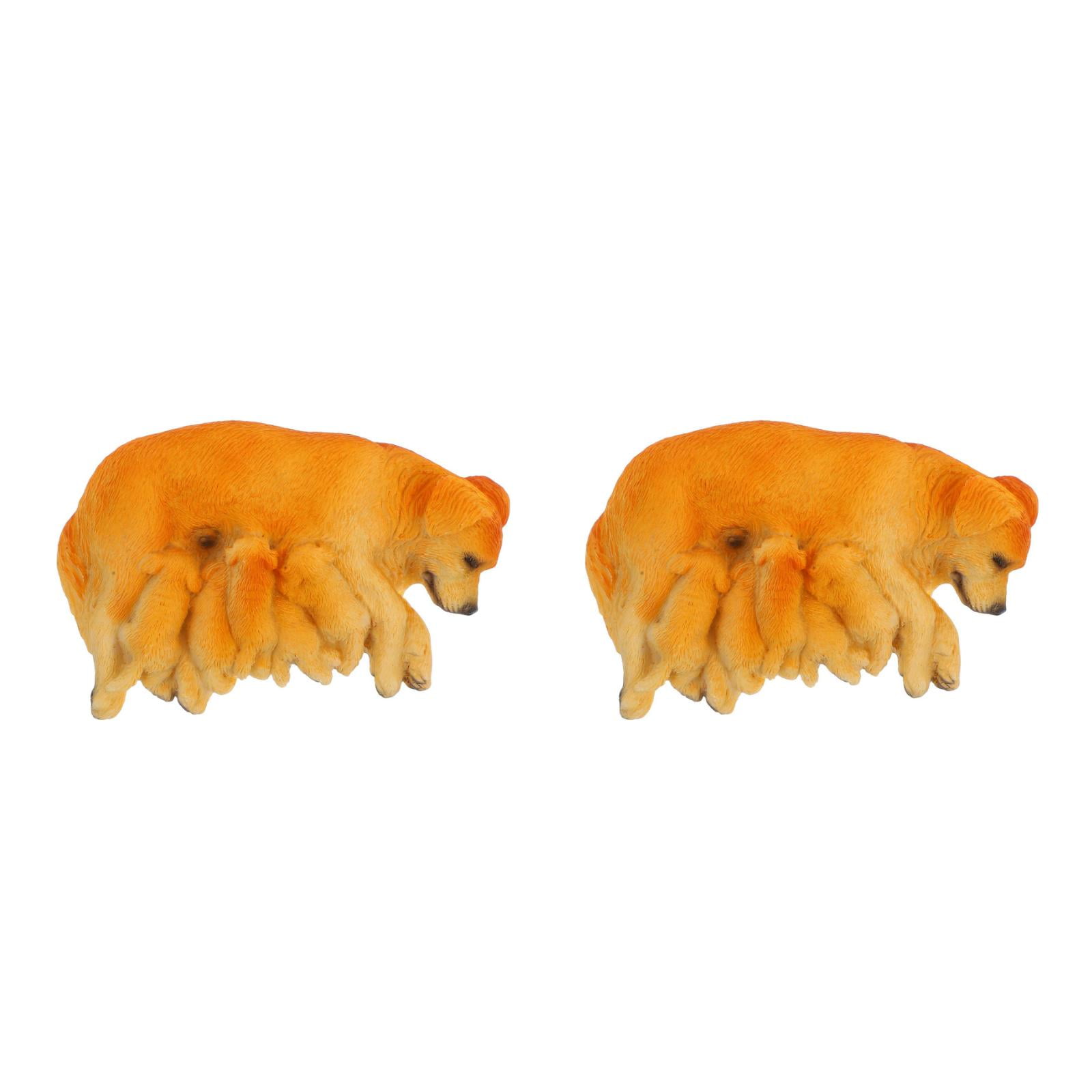 Masteelf 2pcs Mini Resin Dog Statue Compact Resin Gardening Statue ...