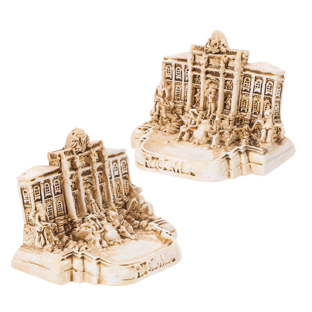 Masteelf 2pcs Mini Resin Roman Trevi Fountain Decorations Italian ...