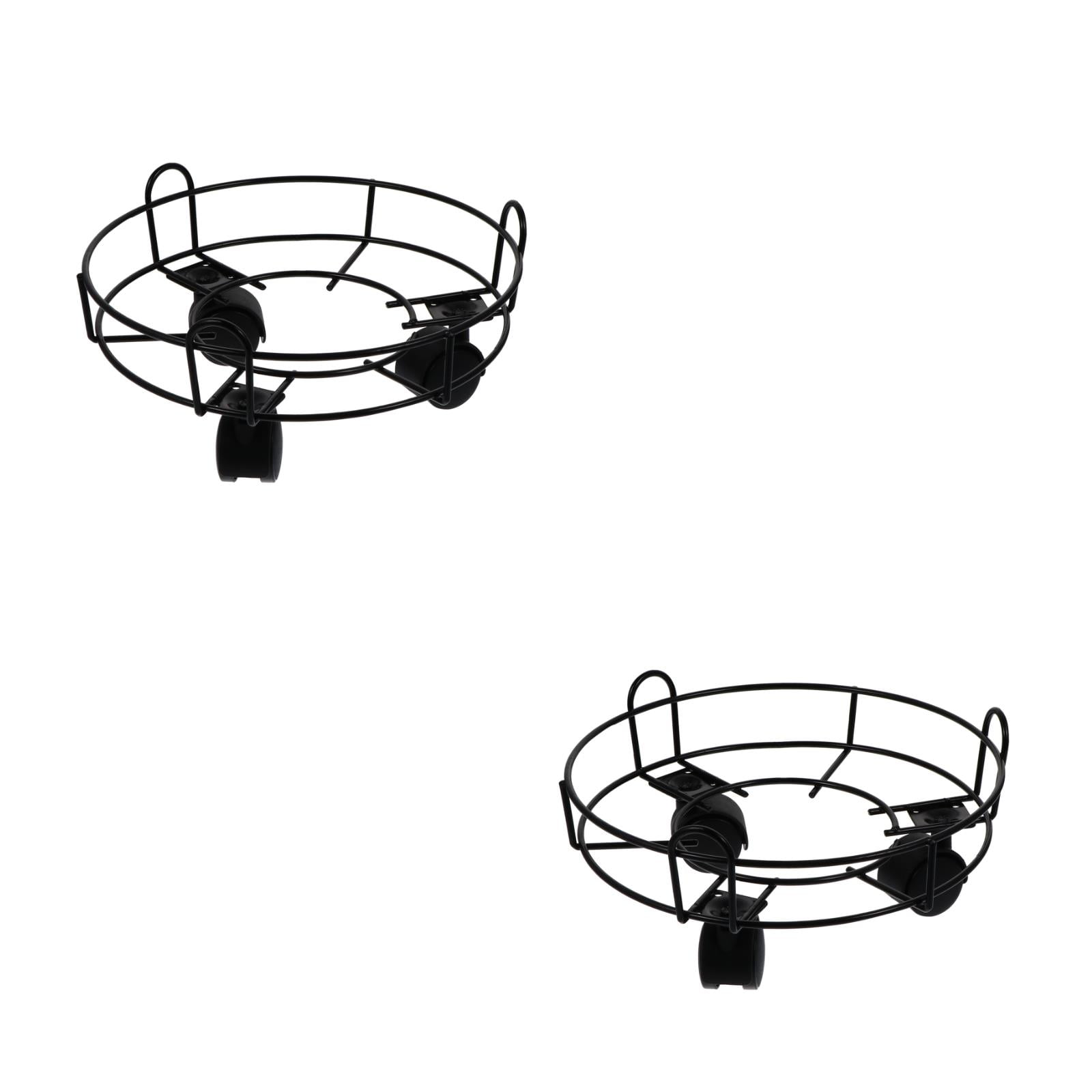 Masteelf 2pcs Movable Flower Stand with Wheel Flower Pot Rack Iron ...
