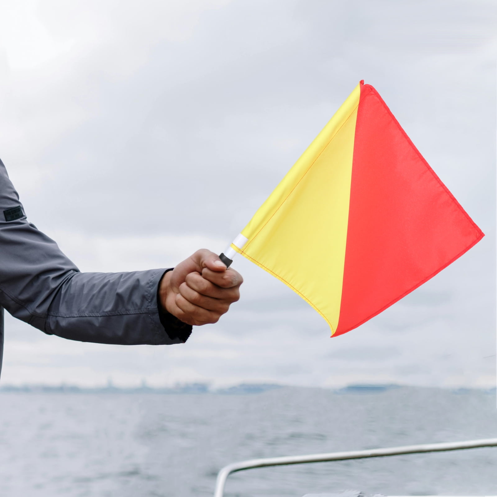 HEATSHAKING Boat Waving Signal Hand Flag Commanding Flags Yellow 2Pcs ...